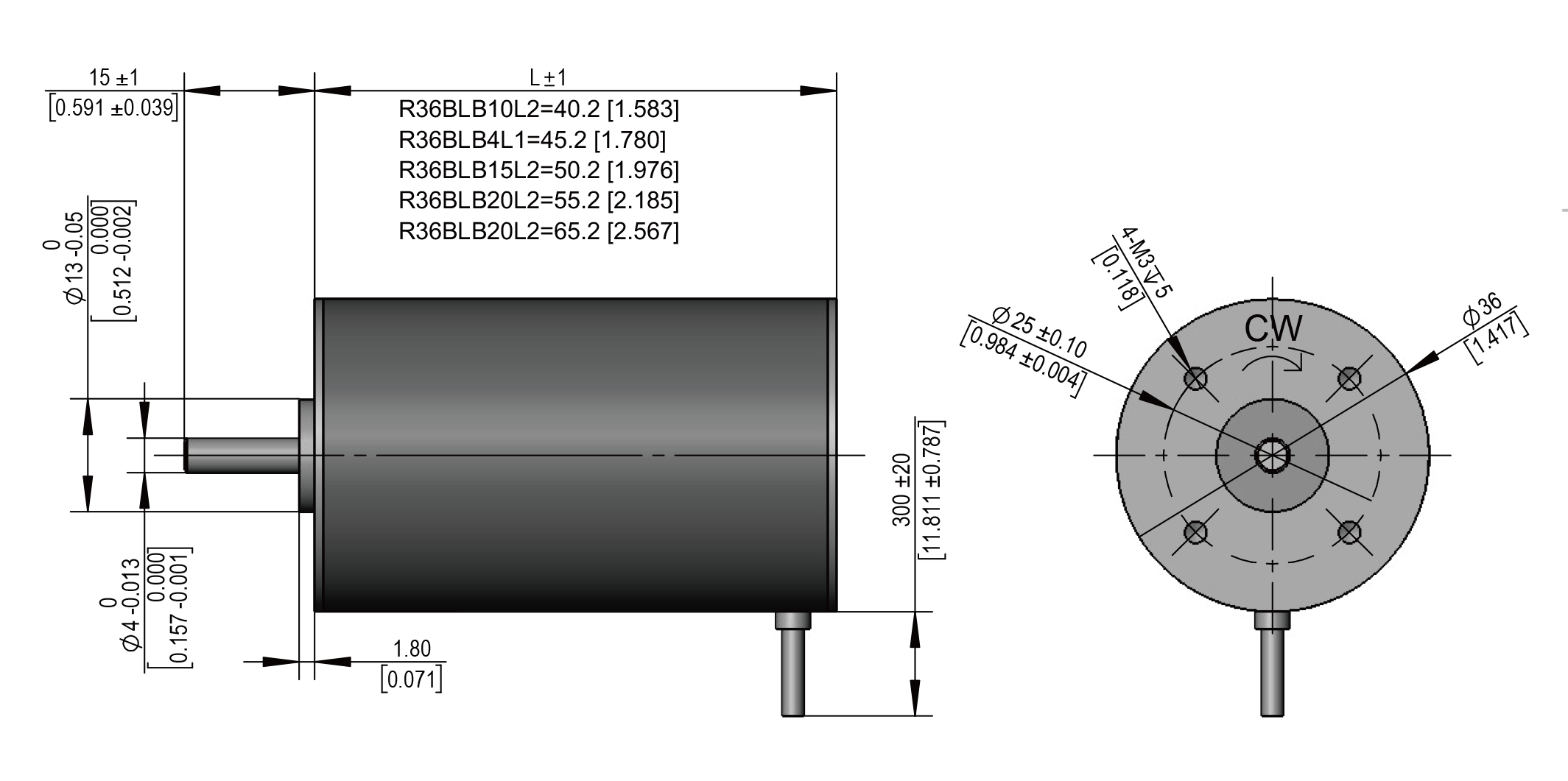 R36系列直流无刷电机 - 鸣志